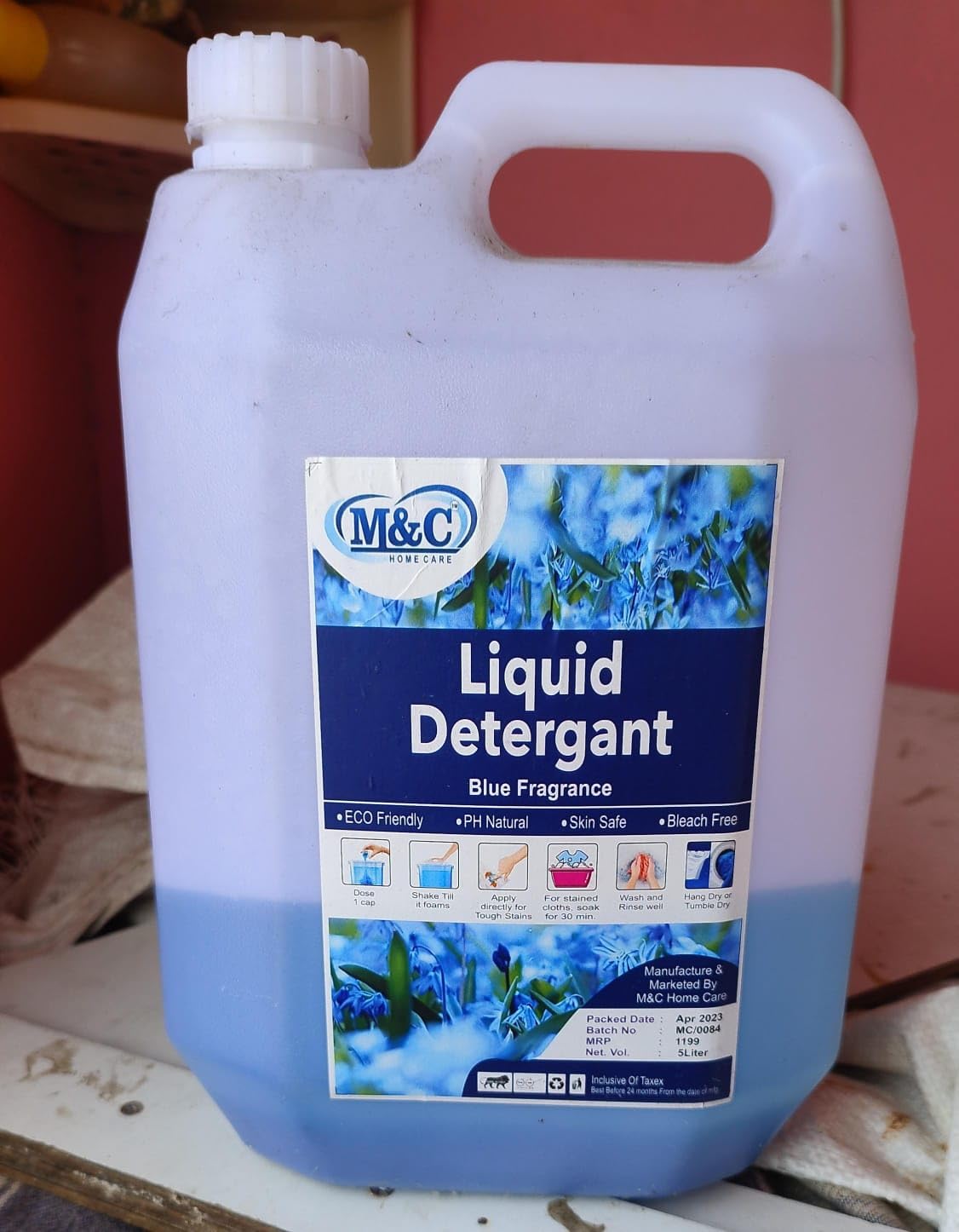 M&C HOMECARE Liquid Detergent Blue, All Type For Cloth, Use For Top ...