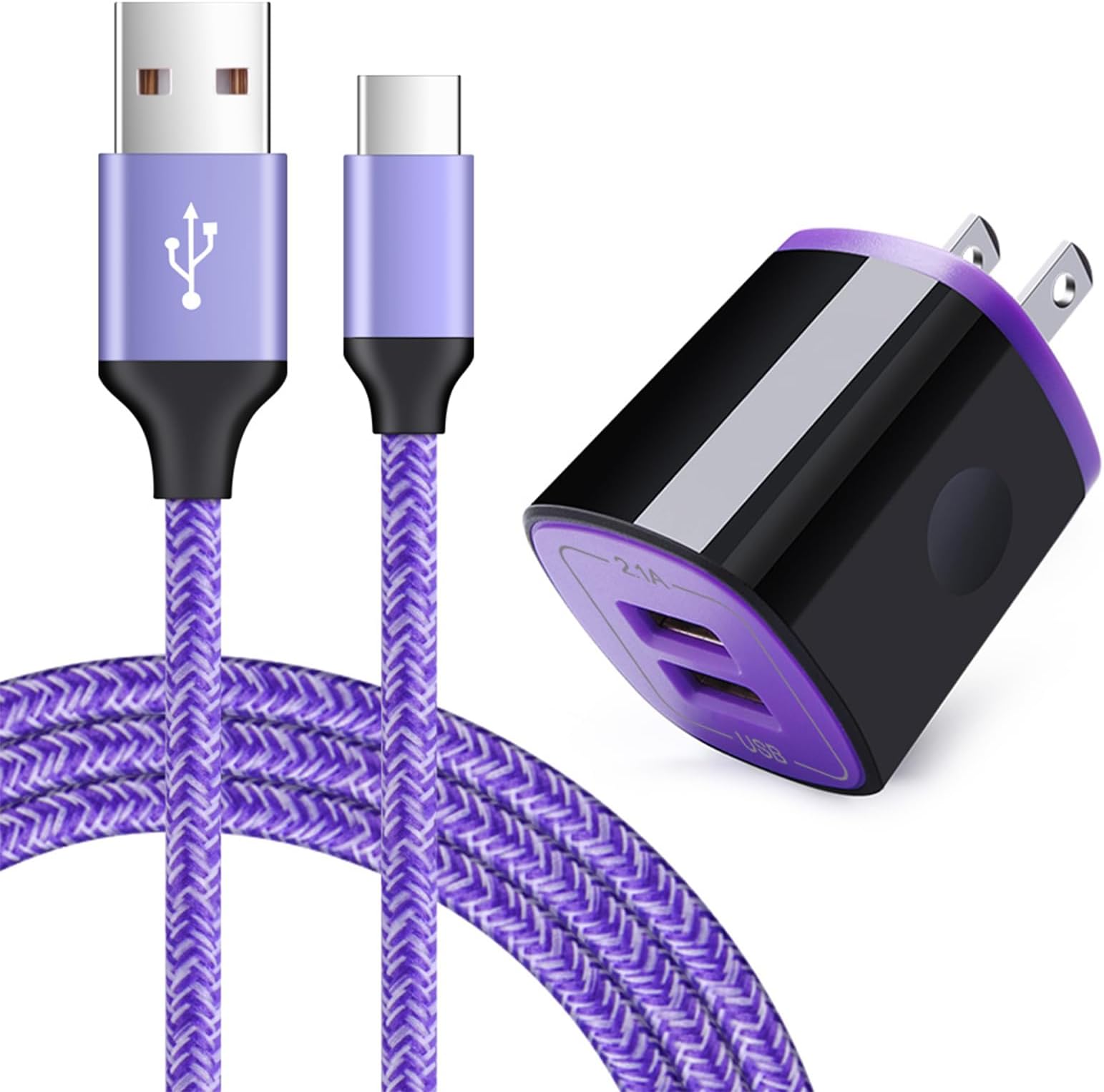 Amazon.com: Type C Phone Charger,USB Wall Adapter Plug+6ft C Charger ...