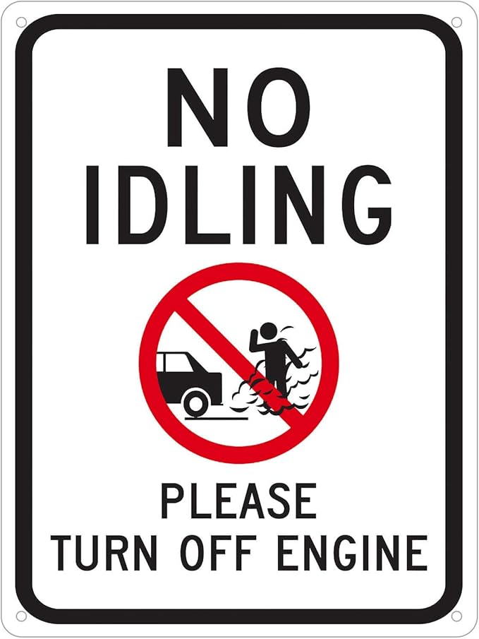 Amazon.com: KENSILO Please Turn Off Engine with No Idling Tin Signs ...