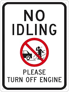 Amazon.com: KENSILO Please Turn Off Engine with No Idling Tin Signs ...