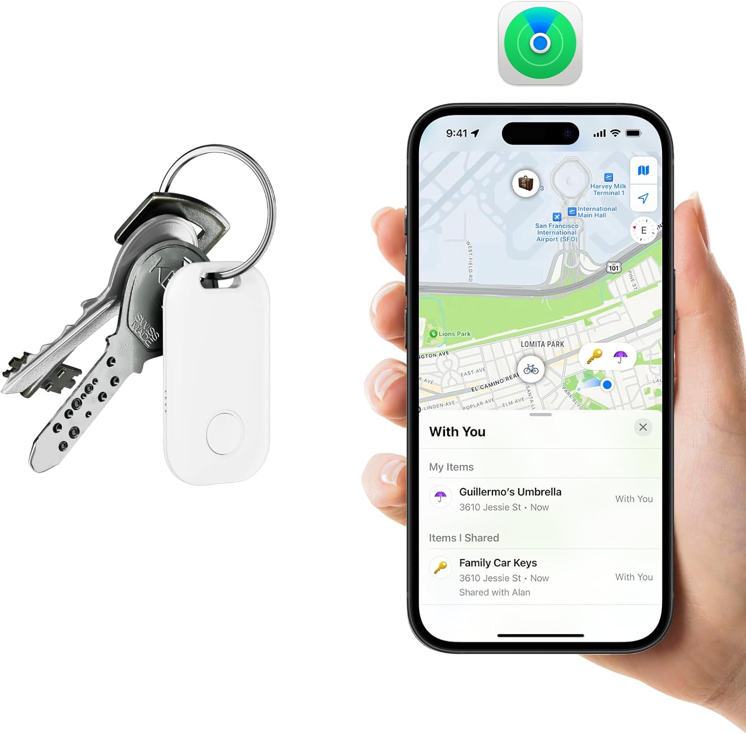 Amazon.com: Novzix Key Tracker for Keys,Work with Apple Find My,Key ...