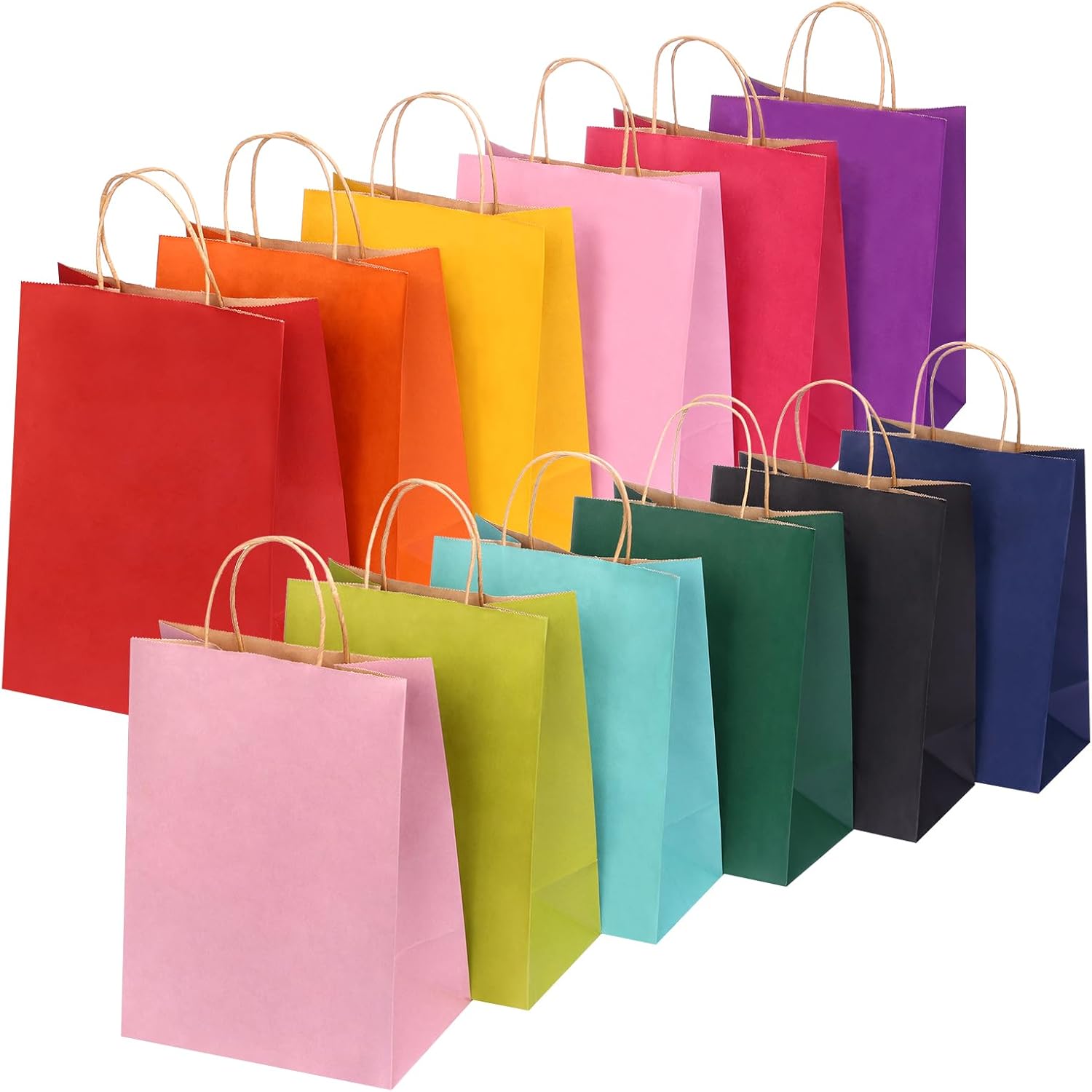 Amazon.com: OUTUXED 36pcs Paper Gift Bags with Handles, 12 Colors Party ...