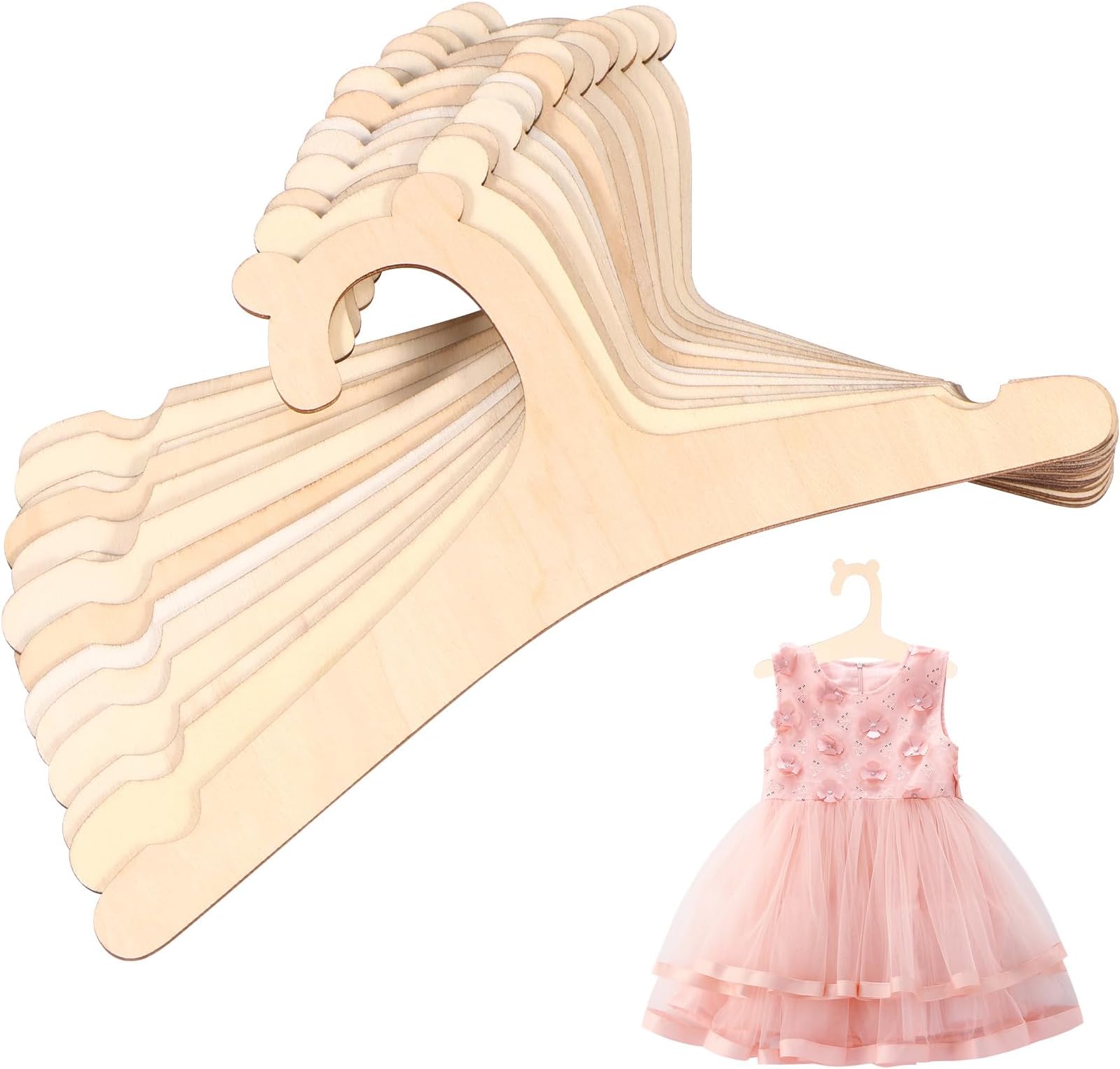 Amazon.com: BYNNIX Wooden Childrens Hangers Kids Hangers,(10 Pack) Cute ...
