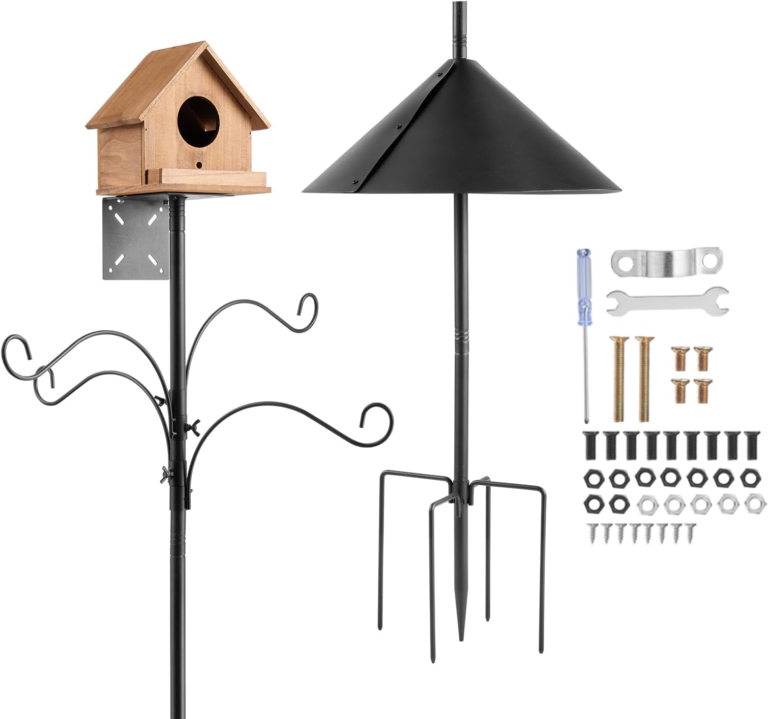 Amazon.com : VEVOR 4-Hook Wild Bird Feeder Stand Pole, 92 Inch Bird ...
