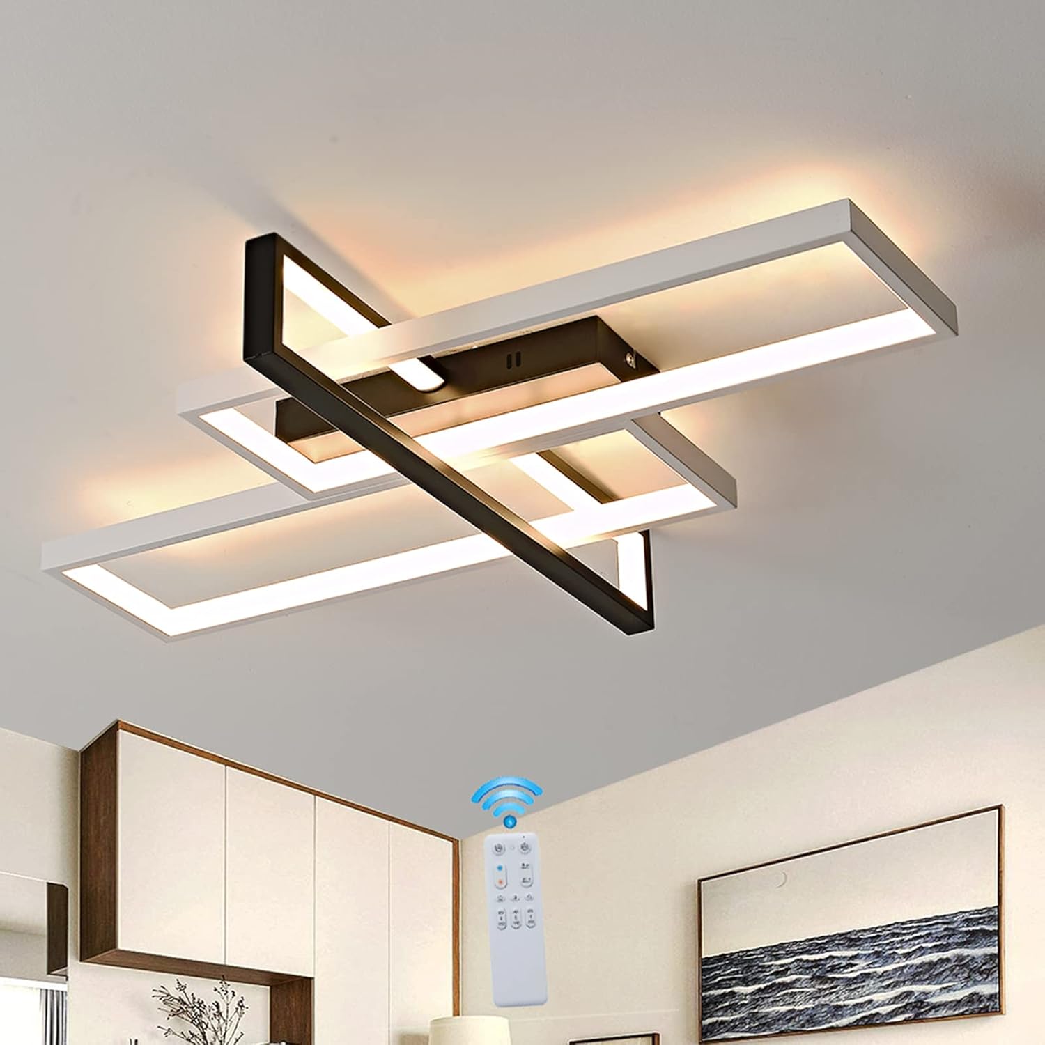 ZJBC-HN Plafonnier LED, éclairage de Plafond 56W Dimmable Plafonnier ...