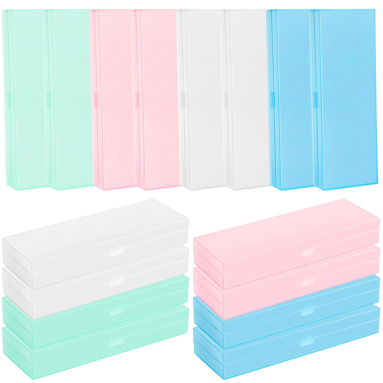 Amazon.com: Fainne 24 Pcs Plastic Pencil Case Pencil Boxes Bulk Plastic ...