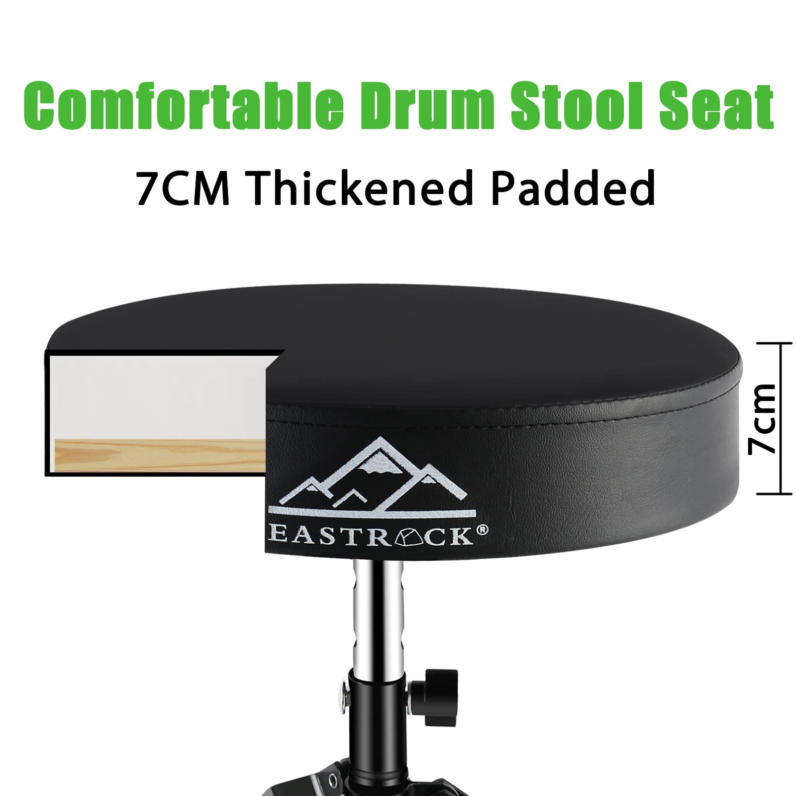 EASTROCK Drum Throne Drum Seat Height Adjustable Padded Drum Stools ...