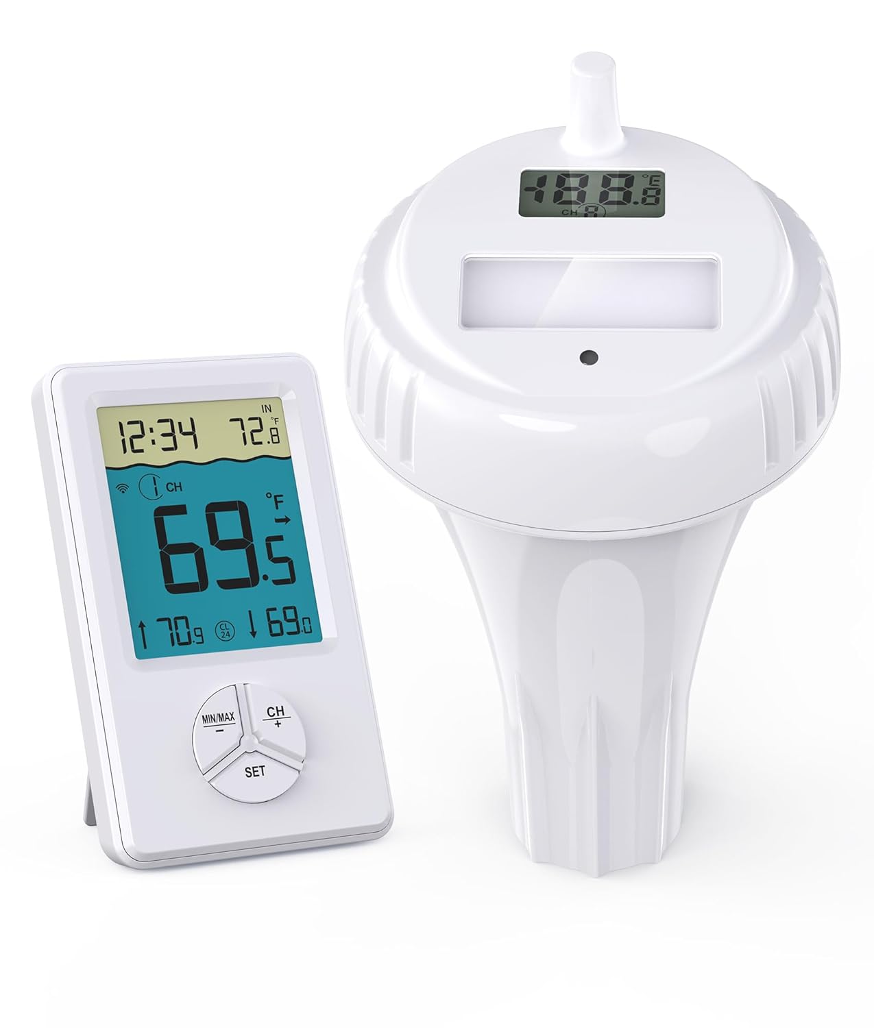 Amazon.com: Pool Thermometer,BeiXun Wireless Floating Pool Thermometer ...
