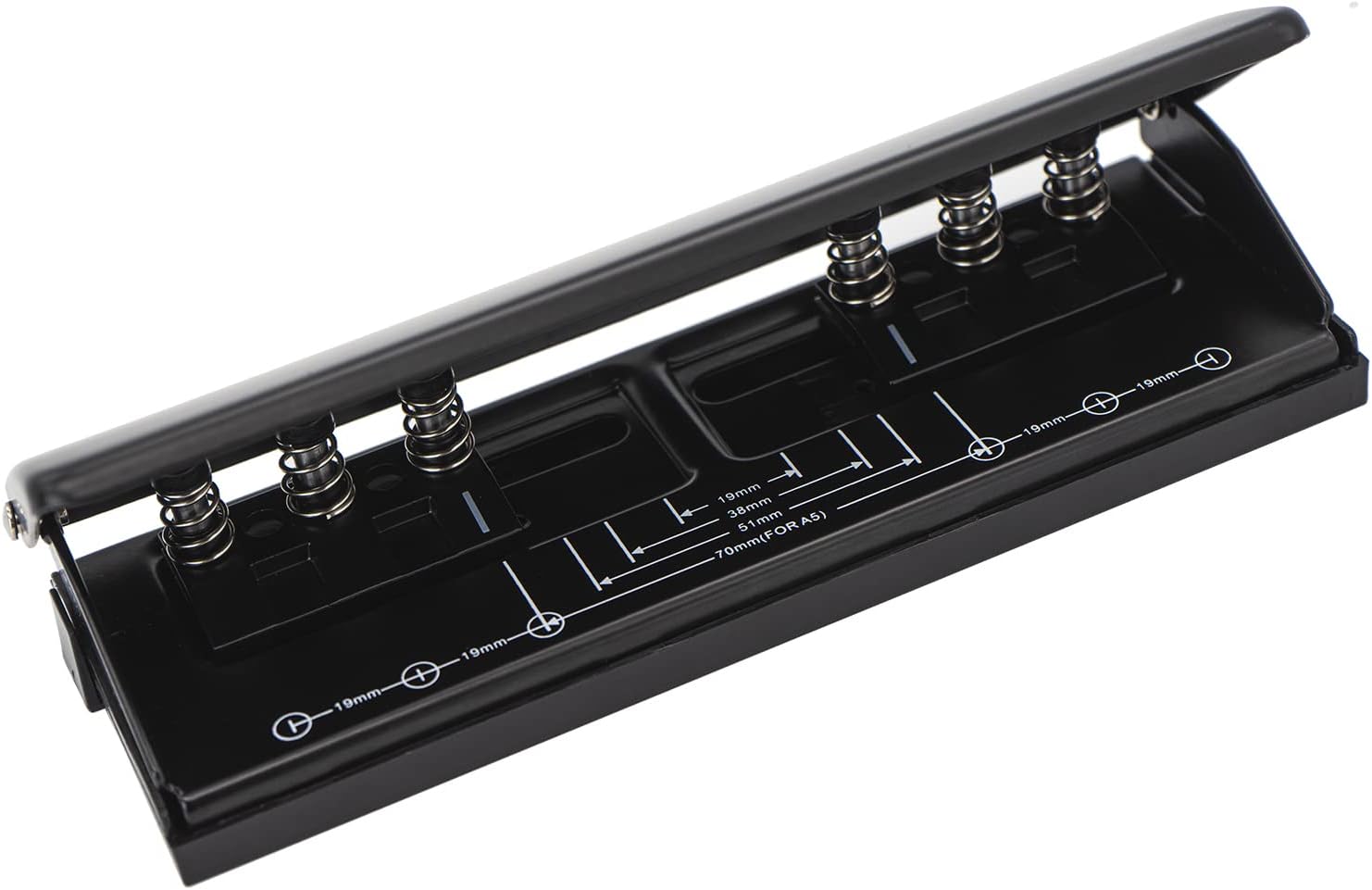 Chris.W A5 6-Hole Paper Punch, Adjustable Metal Hole Puncher for A5 ...