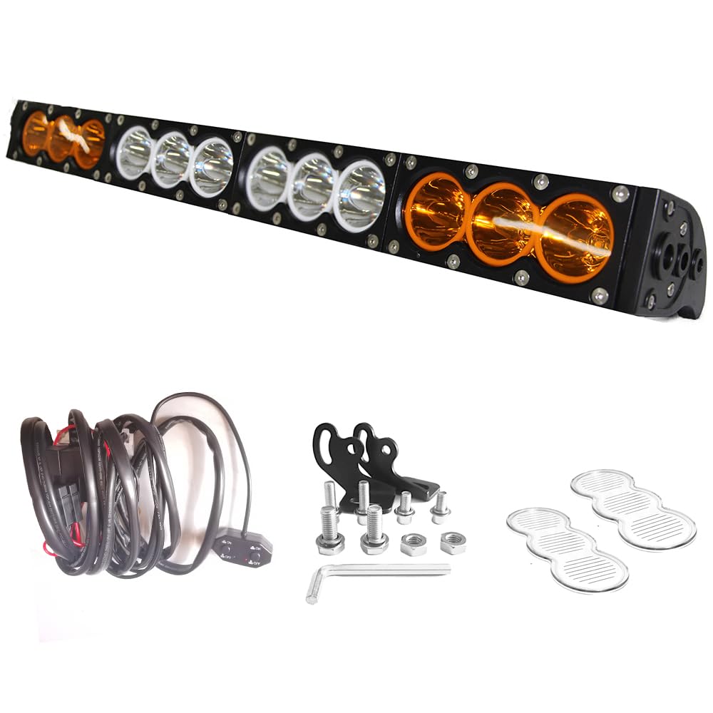 Amazon.com: 22 Inch LED Light Bar Dual Color Amber White Offroad ...