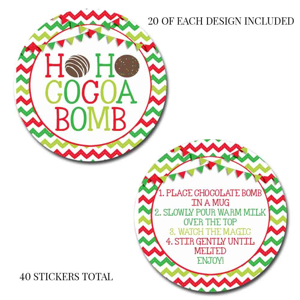 Ho Ho Cocoa Bomb Christmas Themed Hot Cocoa Bomb Packaging Sticker ...