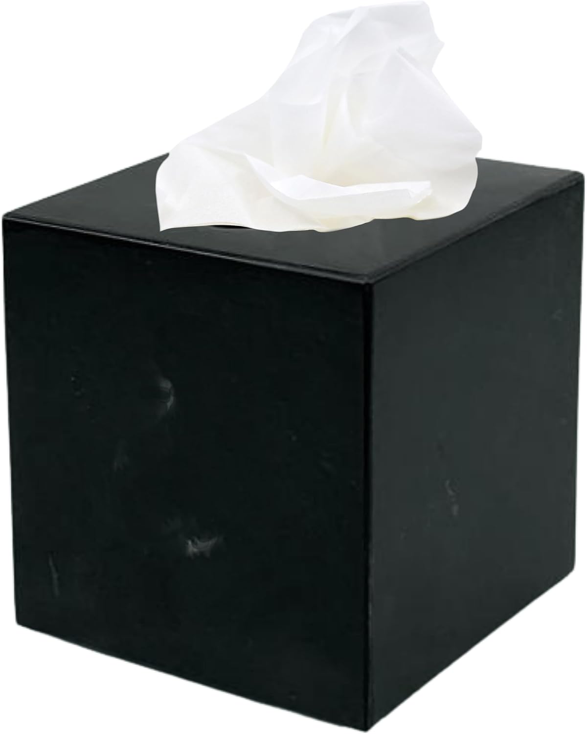 Amazon.com: Natural Marble Tissue Box Cover, Black Bathroom Accessories ...