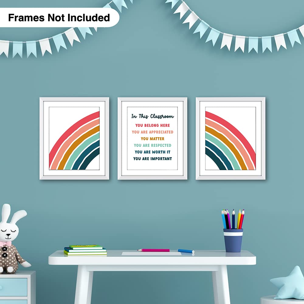 Buy Inspirational In This Classroom Wall Art - 3 Piece Rainbow Set (8 ...