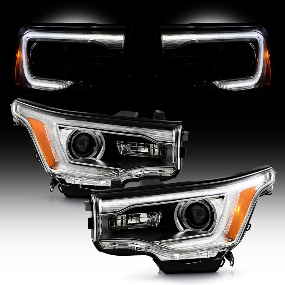Snapklik.com : For 2017-2019 Acadia Halogen w/LED DRL Chrome Housing ...
