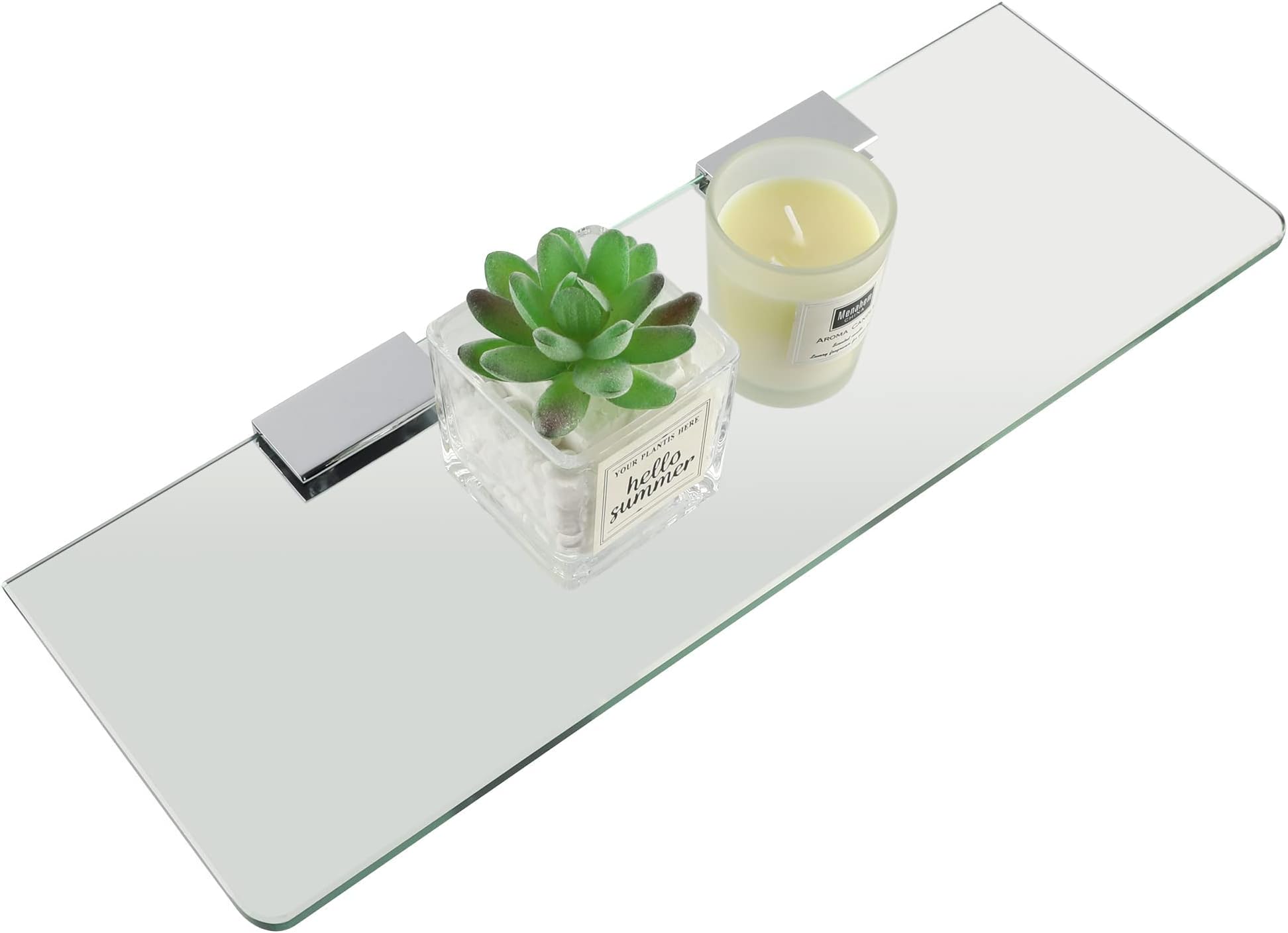 Croydex QM441441 Flexi-Fix Chester Glass Shelf, Silver, 54 x 590 x ...
