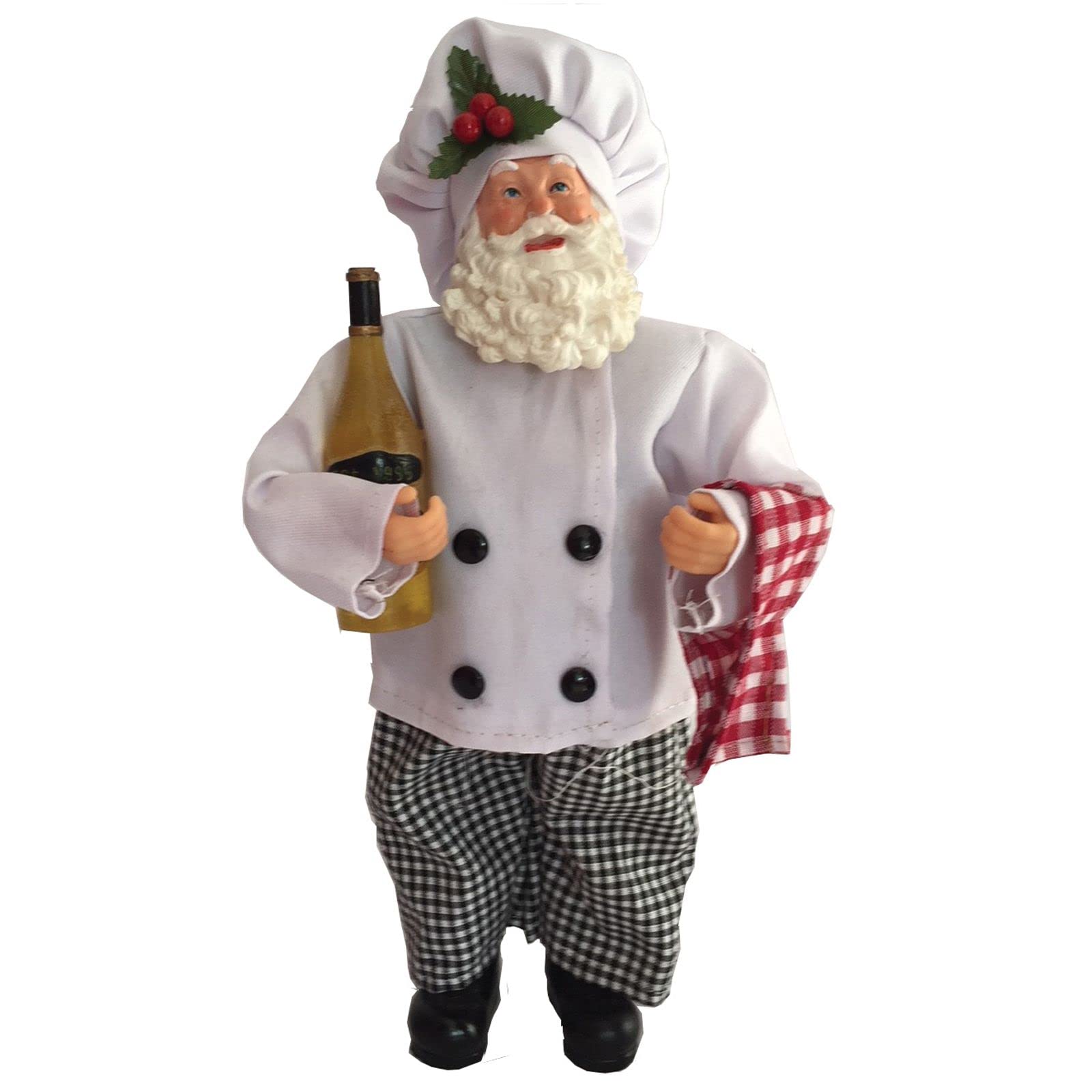 Amazon.com: 12" Cooking Santa Claus with Wine Christmas Figurine : Home ...