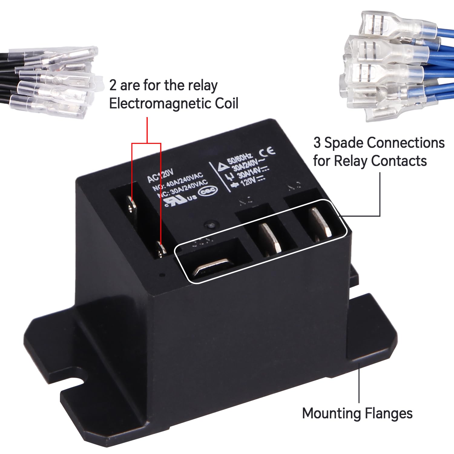 Snapklik.com : ABXLNIU Miniature Power Relay 30A AC120V Coil SPDT Mini ...