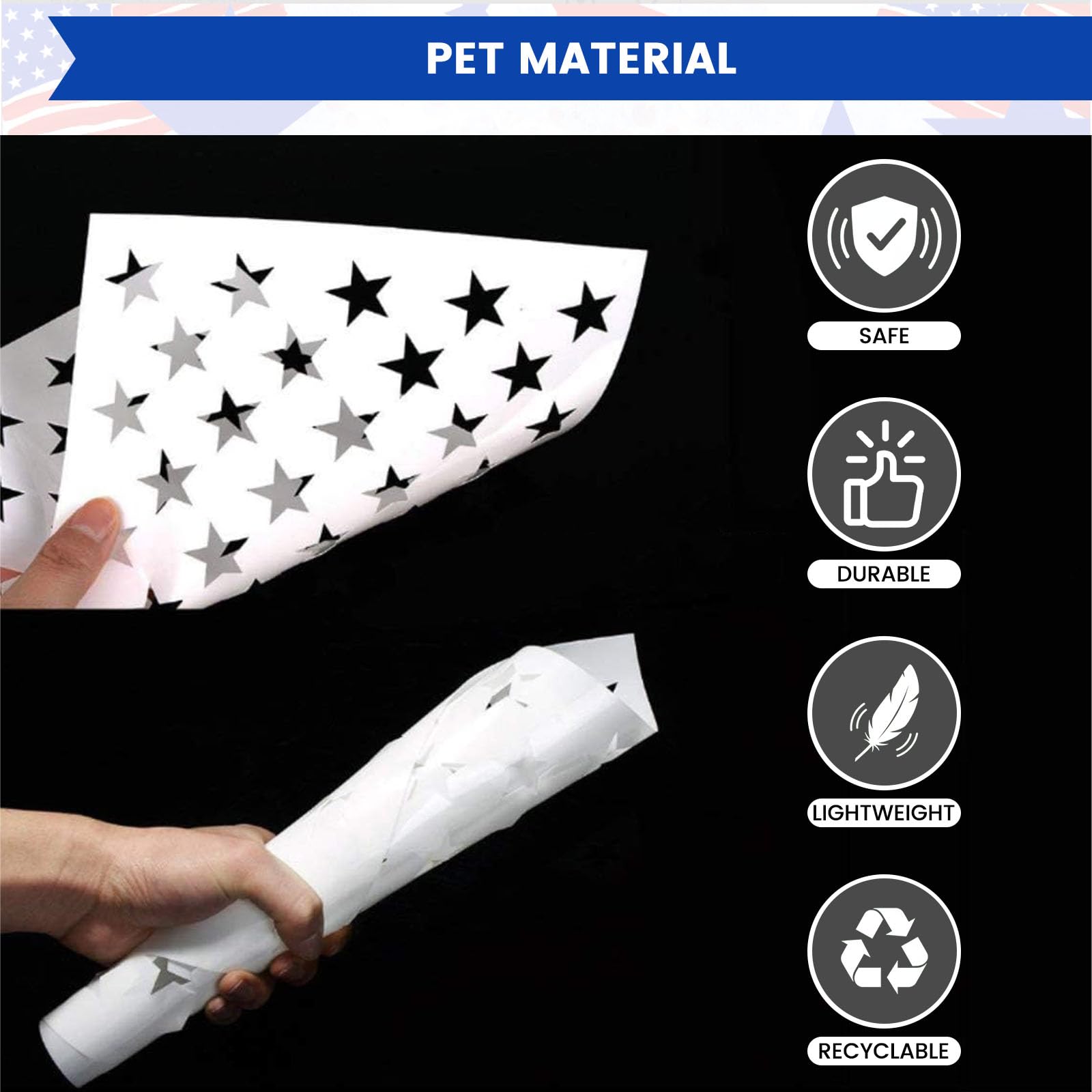 Snapklik.com : 50-Star American Flag Stencil Set, 3 Sizes Reusable ...