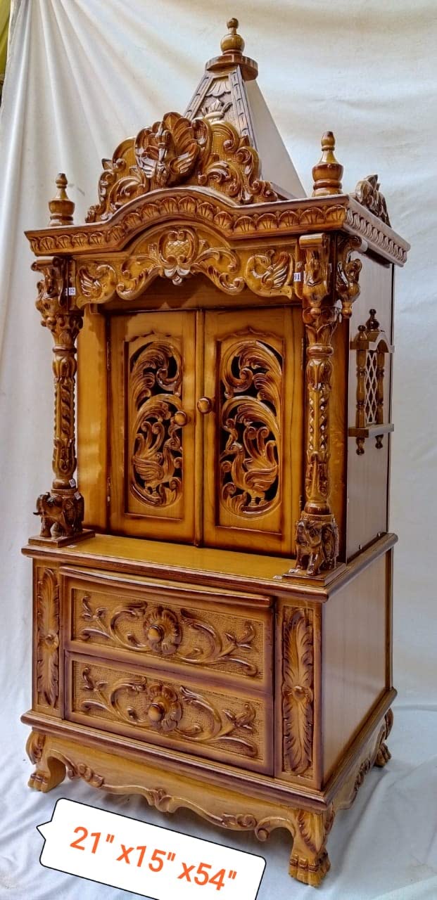 Buy Wooden Temple, Teak Wood Temple for Home, Hindu Mandir, Indian ...