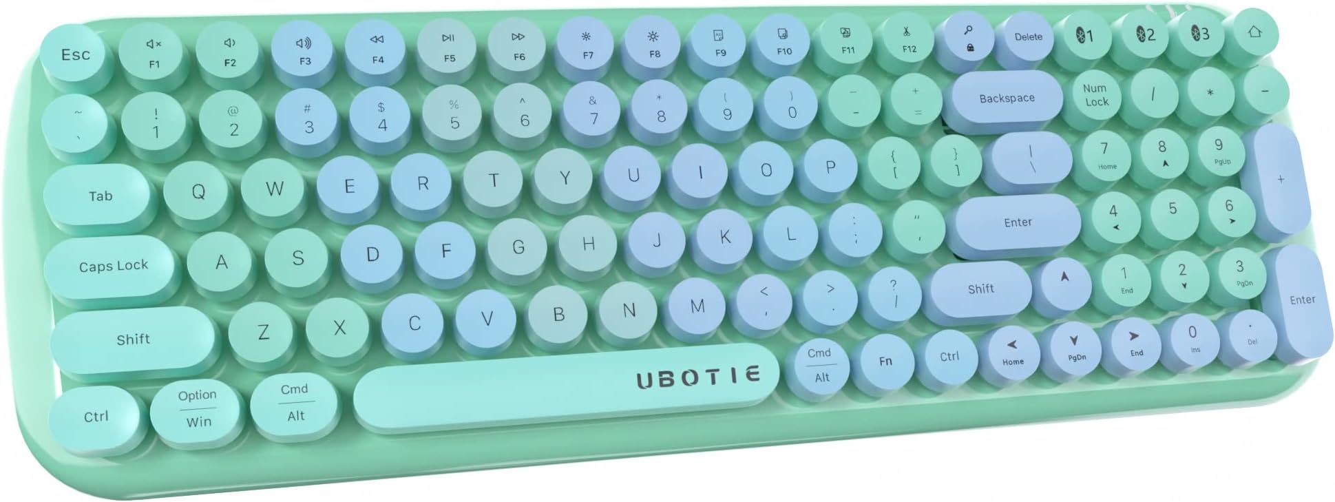 Amazon.com: UBOTIE Portable Bluetooth Colorful Computer Keyboards ...