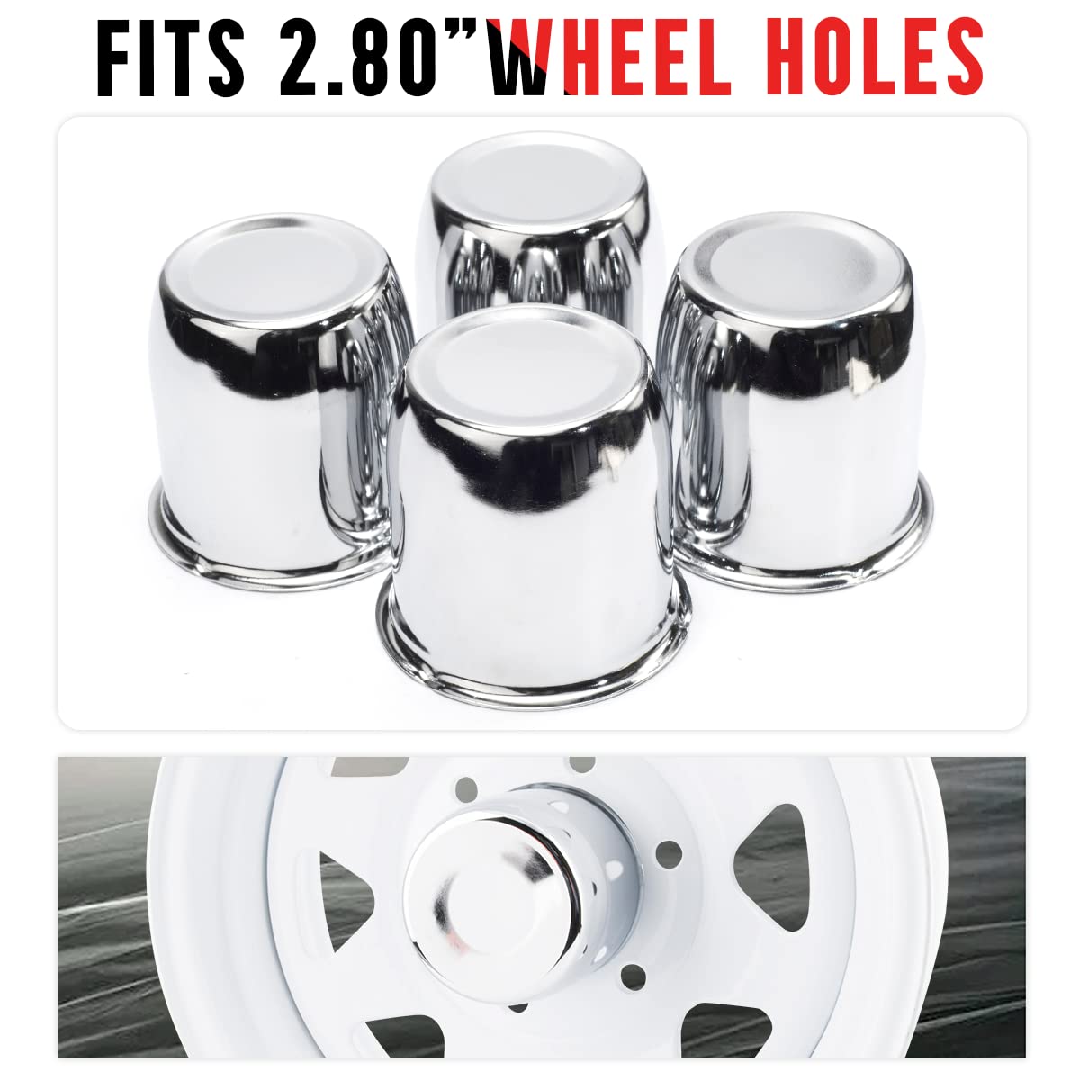 Snapklik.com : 2.80" Hub 2.91" H Push Through Center Caps For Trailers ...