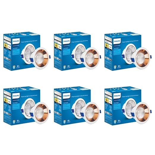 PHILIPS 12 Watt Rose Gold Reflector LED Ceiling COB Round Spot Light ...