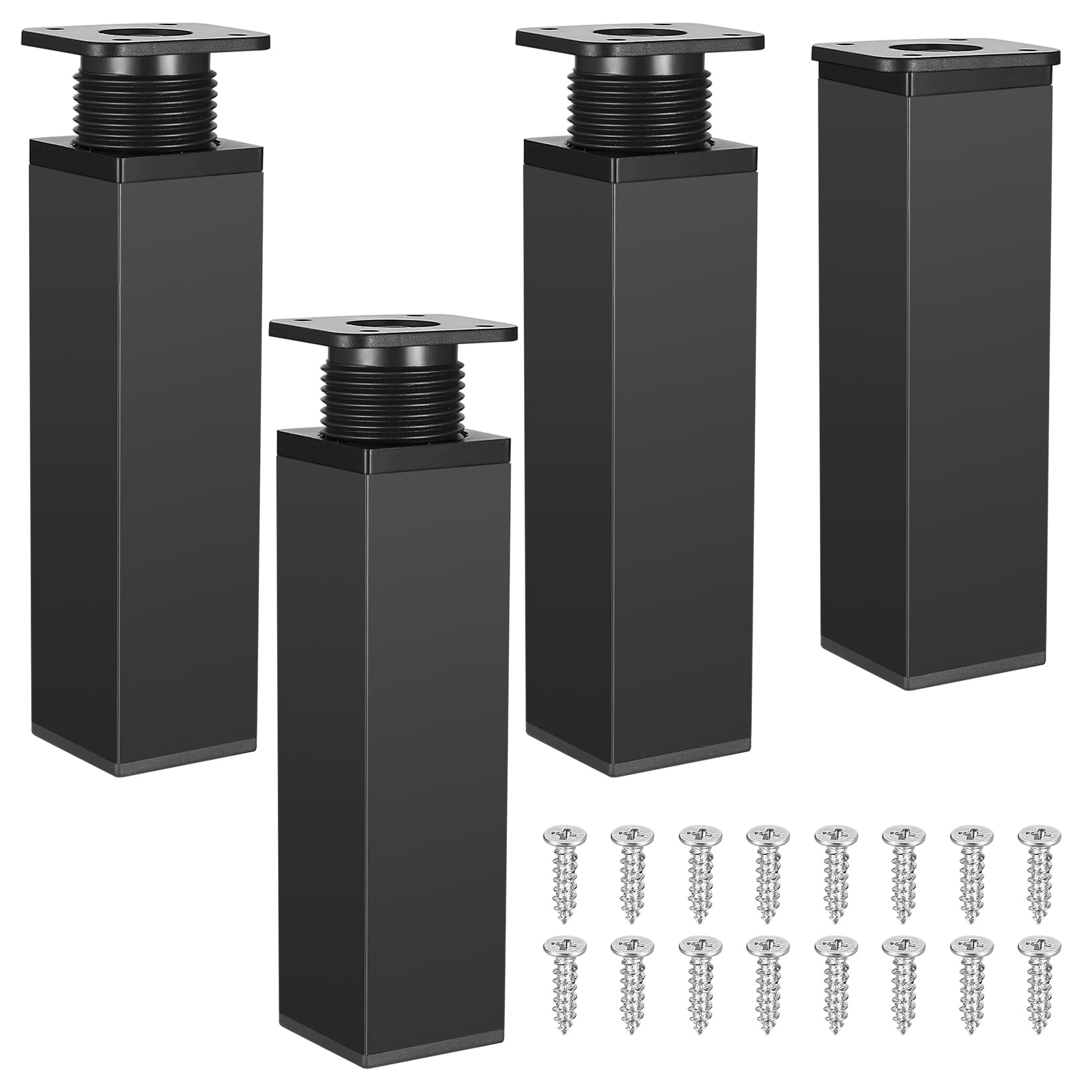 Amazon.com: 4 Pcs Metal Adjustable Furniture Legs, 15cm/6" Black ...