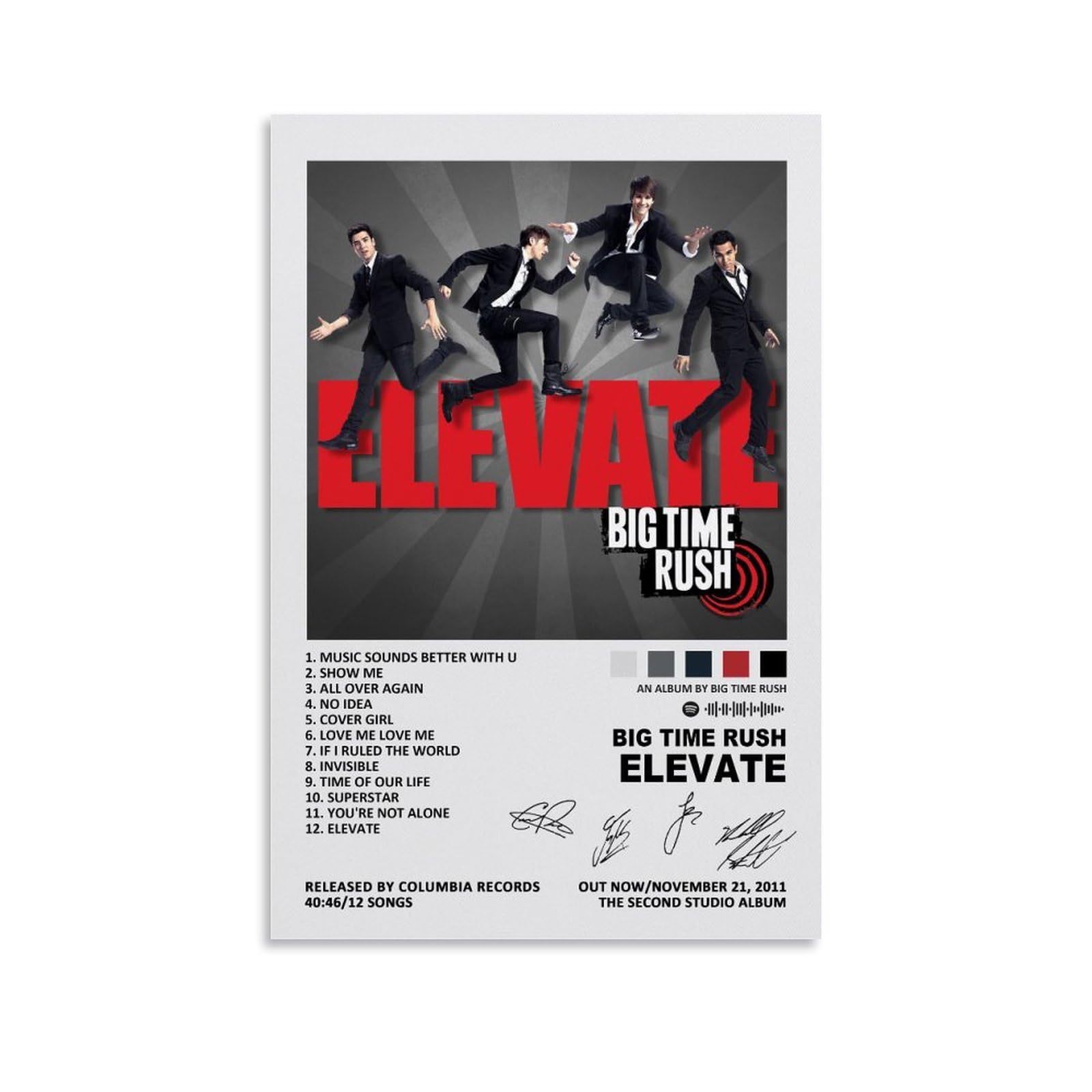 Snapklik.com : ShenMou Big Time Rush Elevate Music Album Canvas Art ...