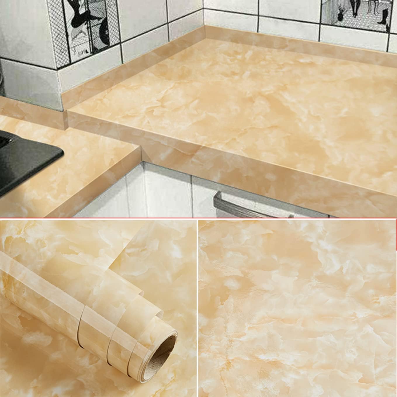 Amazon.co.jp: QQZSG 壁紙シール リメイクシート 紫 黒 60cm*5m 大理石 シート 光沢があり 60cmx500cm 剥がせる壁紙 ウォールステッカー簡単な貼付 接着剤 ...