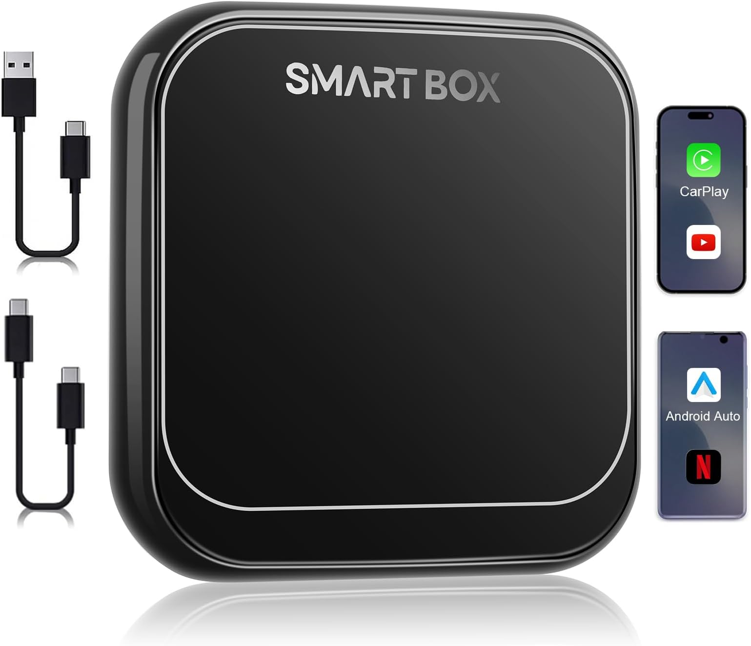 Amazon.com: Bolidut 4 in 1 Wireless CarPlay Android Auto Wireless ...