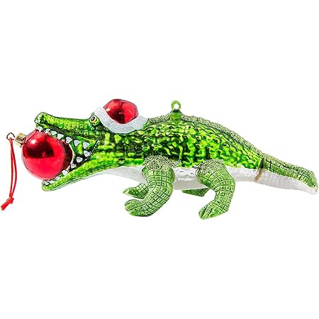 Amazon.com: 2 Pack 6.7'' Glass Alligator Christmas Ornaments for ...