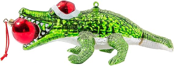 Amazon.com: 2 Pack 6.7'' Glass Alligator Christmas Ornament, Hand ...