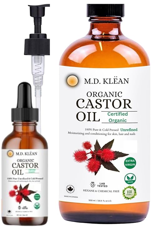 Amazon.com: Generic M.D. KLEAN ORGANIC CASTOR OIL (500ml w/ 60ml ...