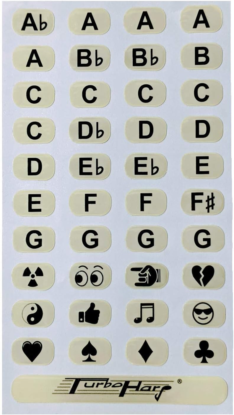 Amazon.com: Harmonica Key Labels 40 count - Glow in the Dark : Musical ...