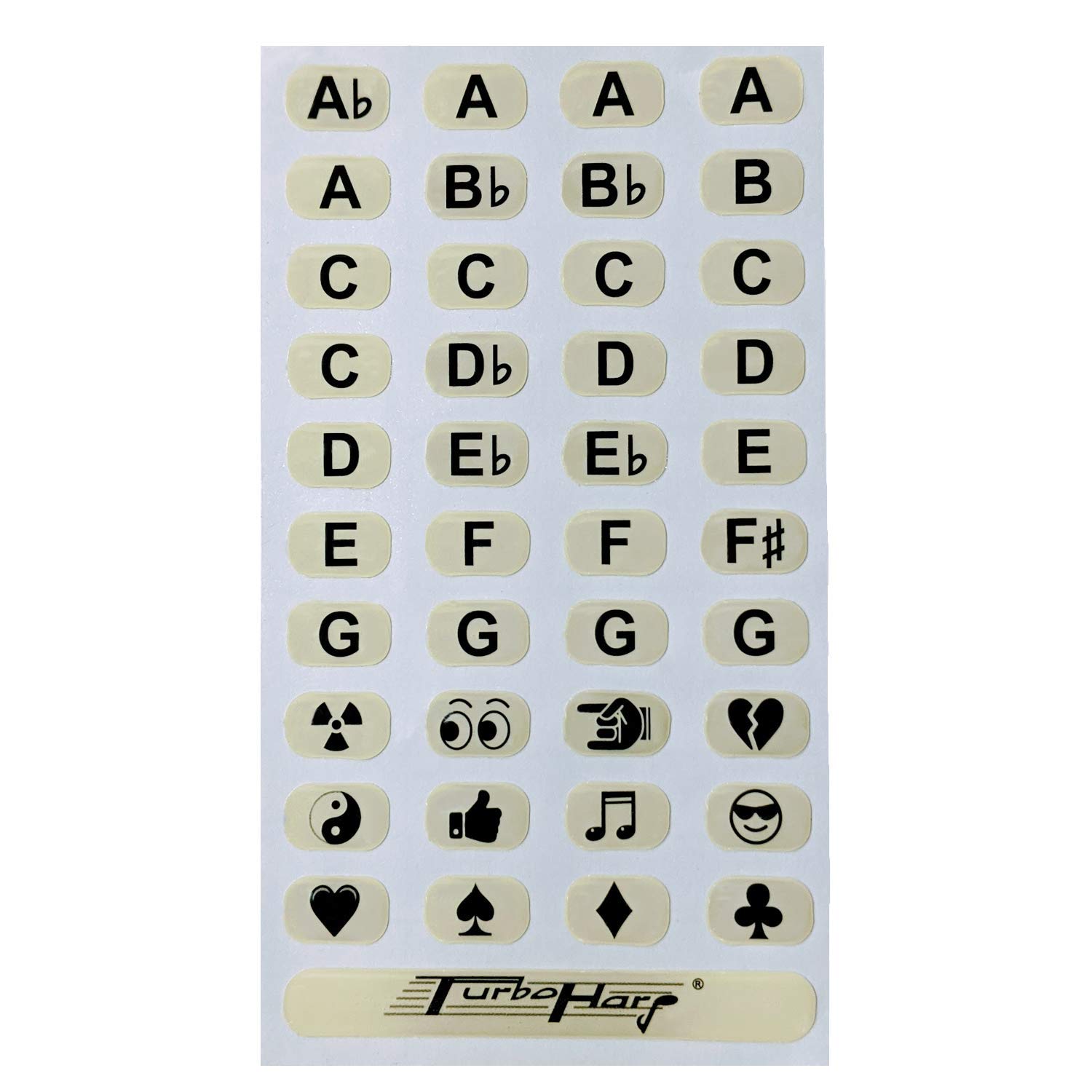 Harmonica Key Labels 40 count - Glow in the Dark : Amazon.in: Musical ...