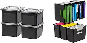 Amazon.com: IRIS USA 35 Qt. Plastic File Box with Lid File Organizer ...