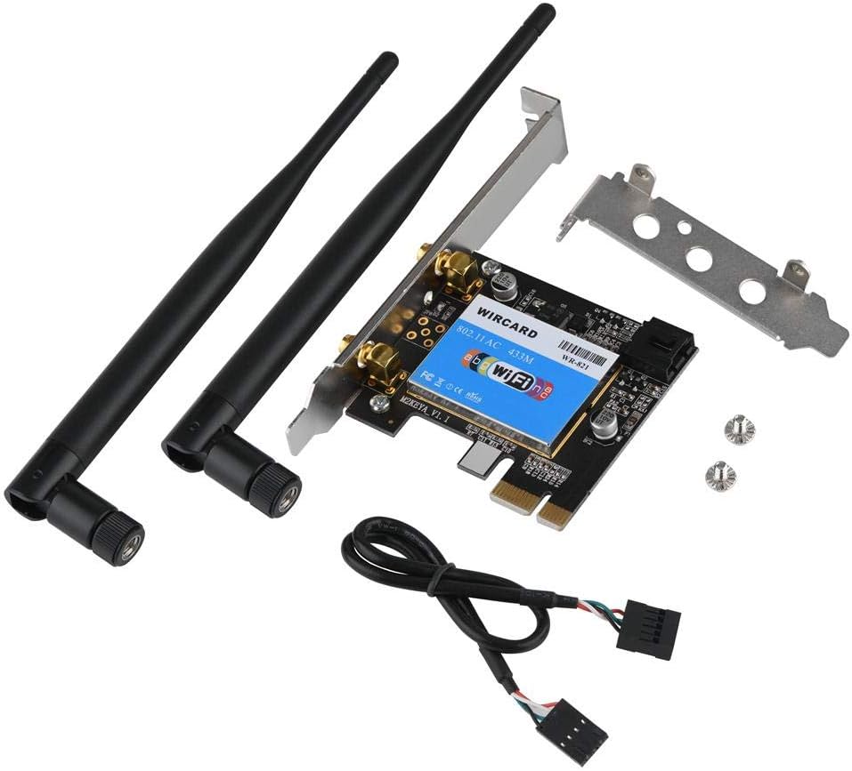 Amazon.com: PCIE Network Card 433Mbps Band 2.4G/5G PCIE Card Bluetooth ...