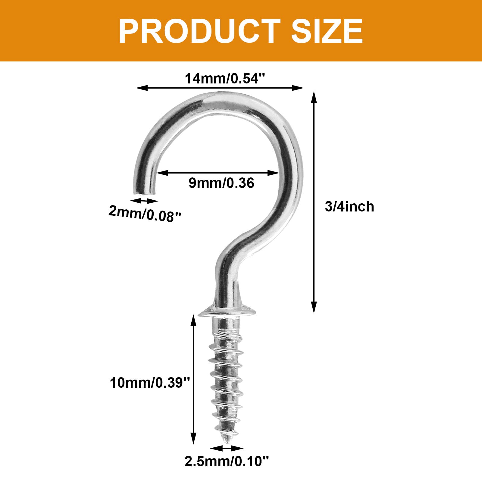 Snapklik.com : Biaungdo 100 Pcs 3/4" Ceiling Cup Hooks - Self-Tapping ...