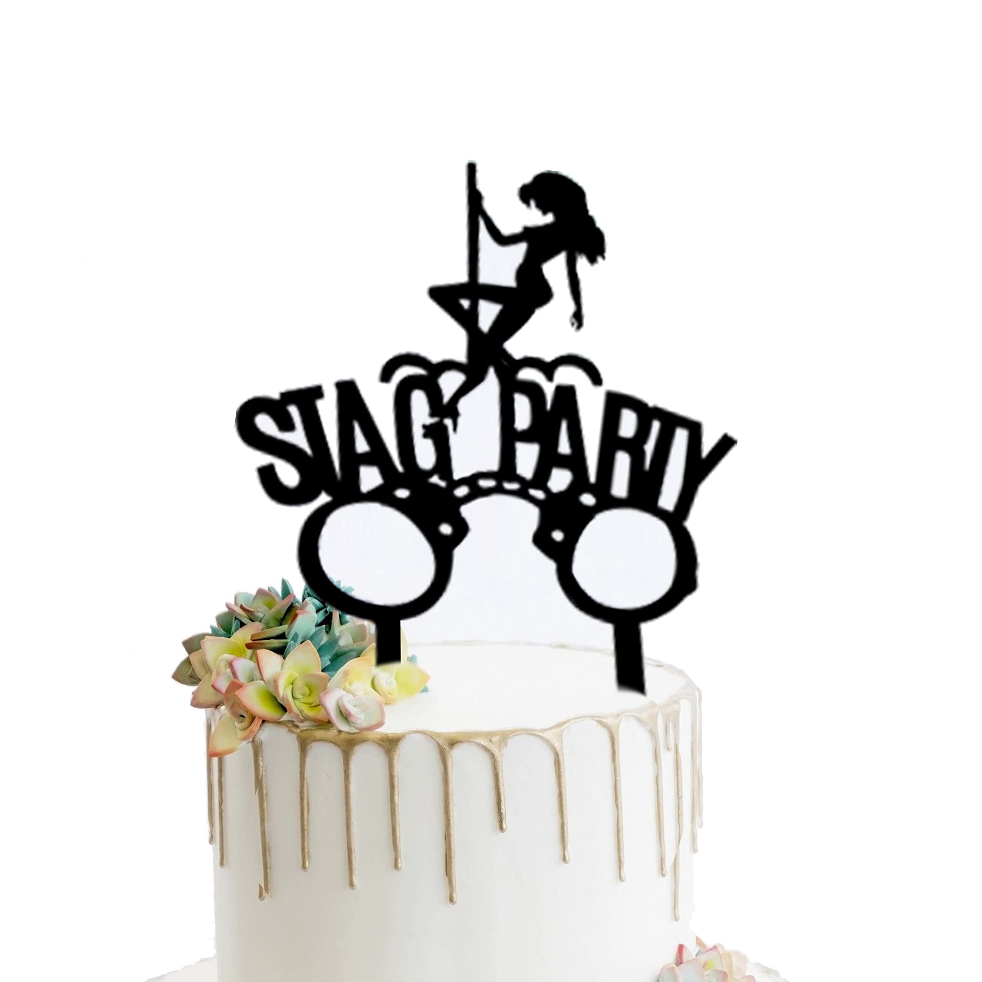 Buy Stag Party Cake Topper Black Acrylic Pole Dancer Happy Birthday buy-stag-party-cake-topper-black-acrylic-pole-dancer-happy-birthday