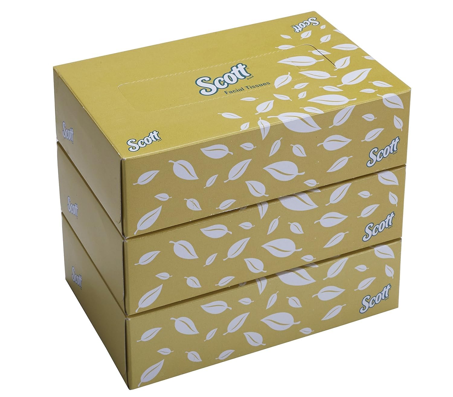 Scott® 2 ply Facial Tissue Flat Box, 100 Pulls, Pack of 3 (Total 300 ...