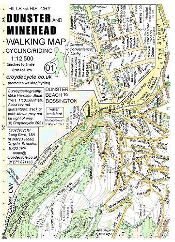Dunster and Minehead Walking Map: Dunster Beach to Bossington: 01 ...