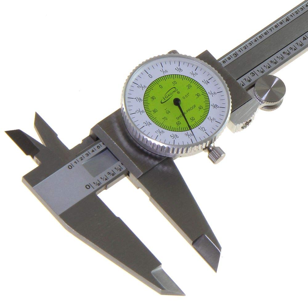 Snapklik.com : 8" Fractional & Decimal Inch Combination Dial Caliper