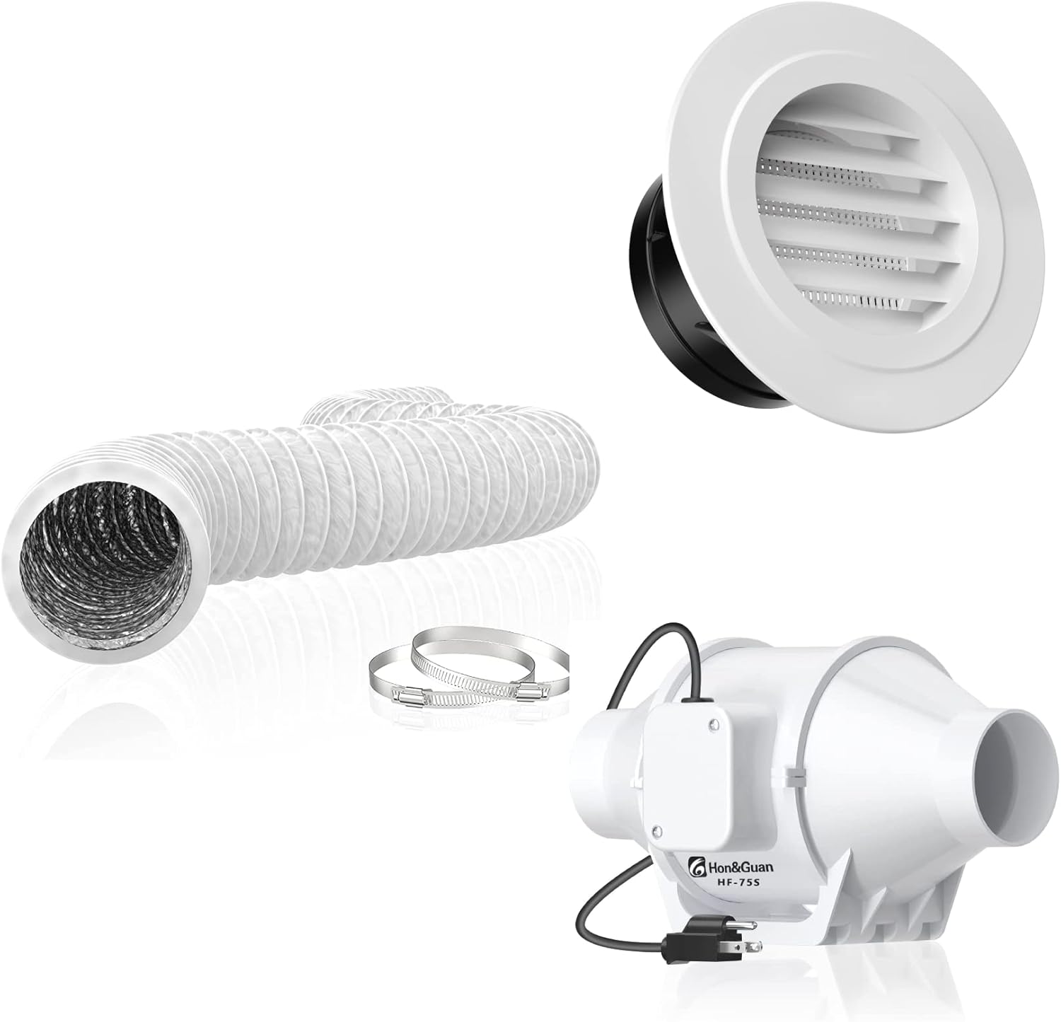 Amazon.com: Hon&Guan 3 Inch Dryer Vent Hose 16FT with 2 Clamps and 3 ...