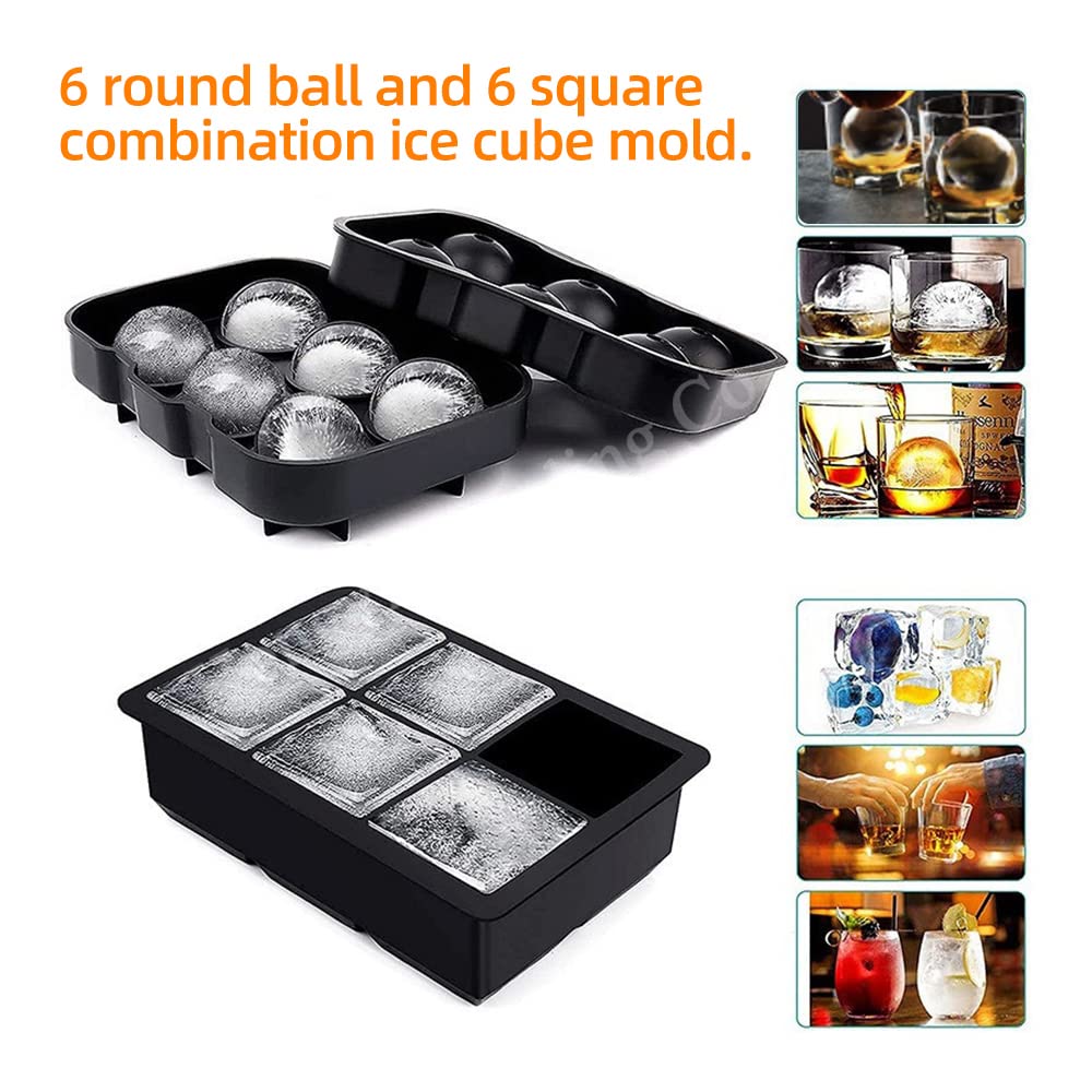 Silicone ice grid (6 (ball + square) combination)? Silicone Ice Cube ...