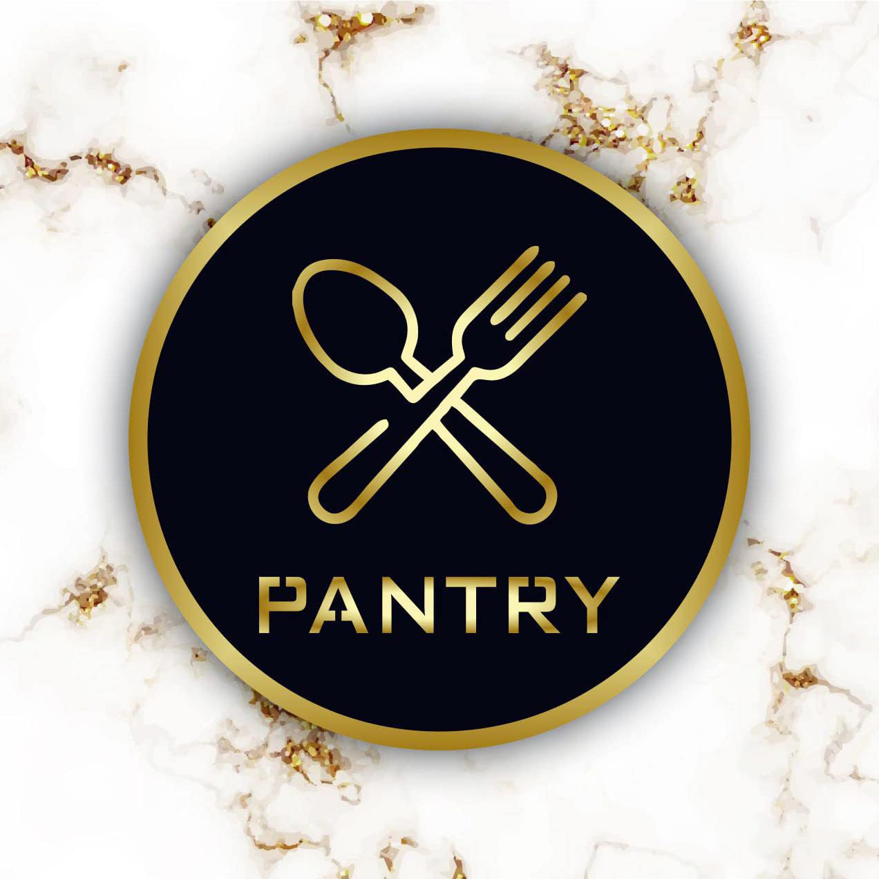 LYNREX PANTRY Signage nano Self-Adhesive Black Golden Sign for Business ...