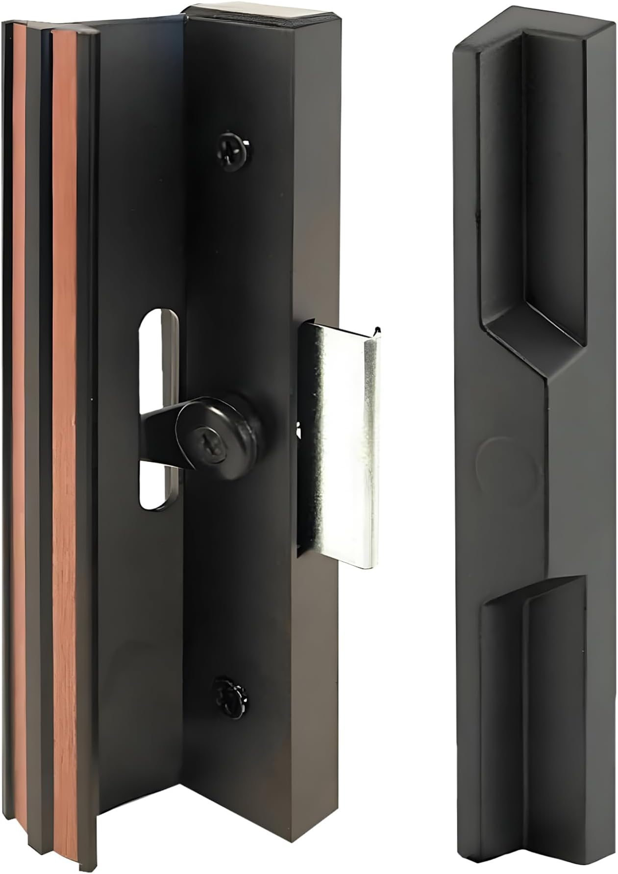 Diecast Sliding Door Handle Set Anodized Black w/ 4-15/16" Hole Spacing ...