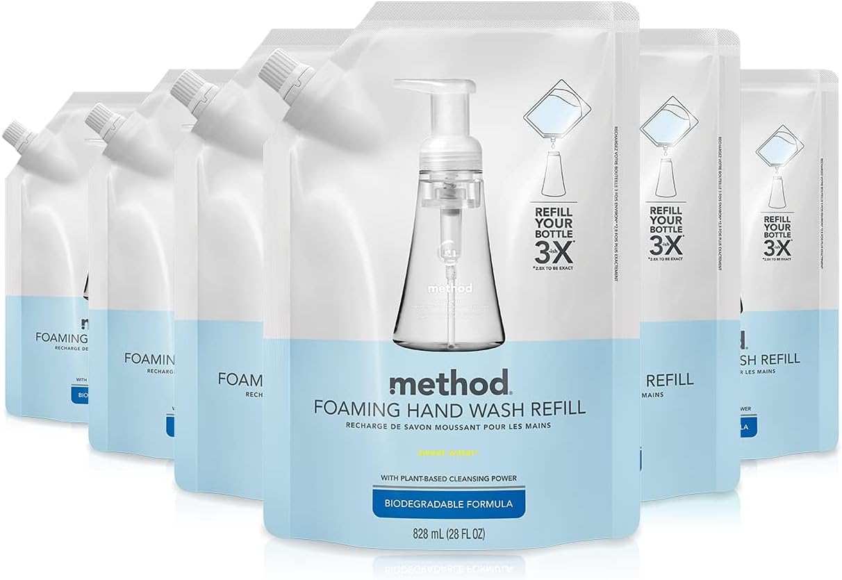 Amazon.com: Method Foaming Hand Soap Refill, Sweet Water, 28 Fl oz, 6 ...