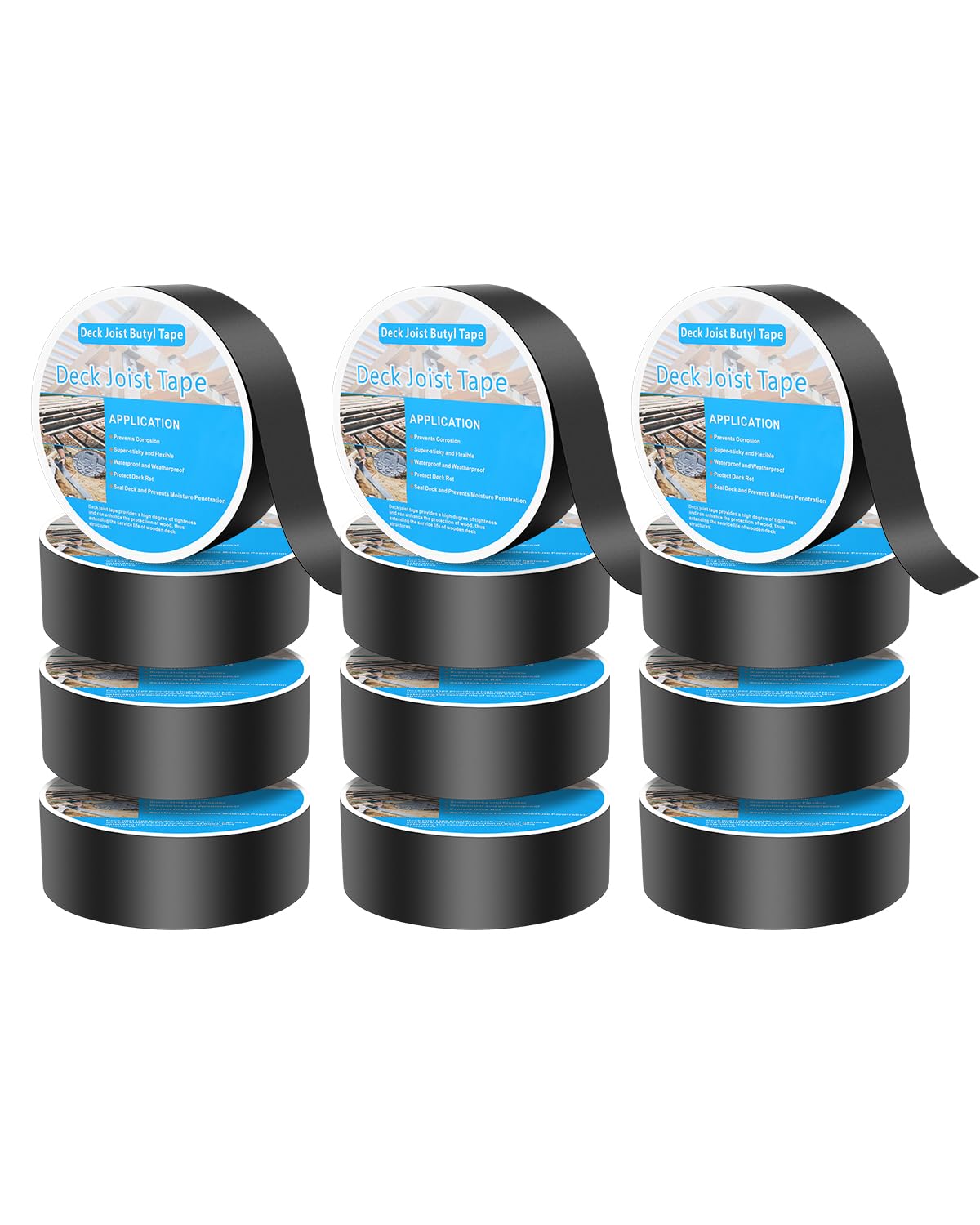 Snapklik.com : Joist Tape For Decking 2" X 50, 12 Pack Butyl Deck Joist ...