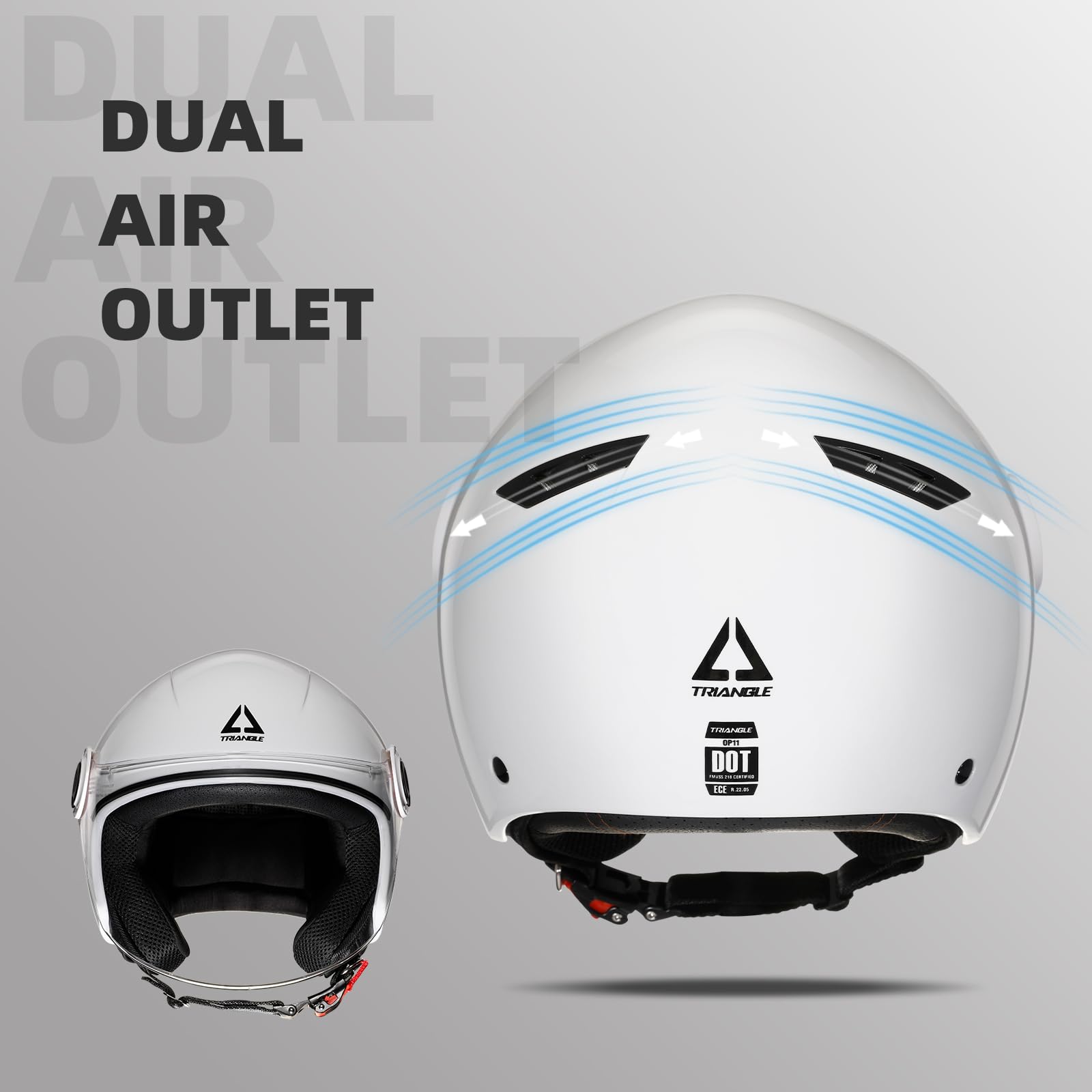 Snapklik.com : TRIANGLE Open Face Motorcycle Helmet Retro 3/4 Helmets