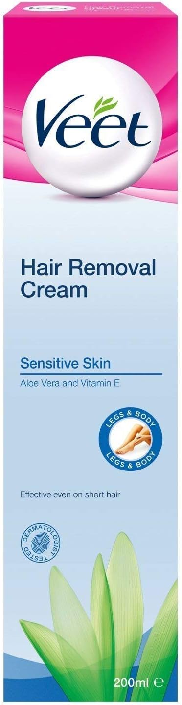Veet Hair Removal Cream for Sensitive Skin Body & Legs (200ml) x 2 ...